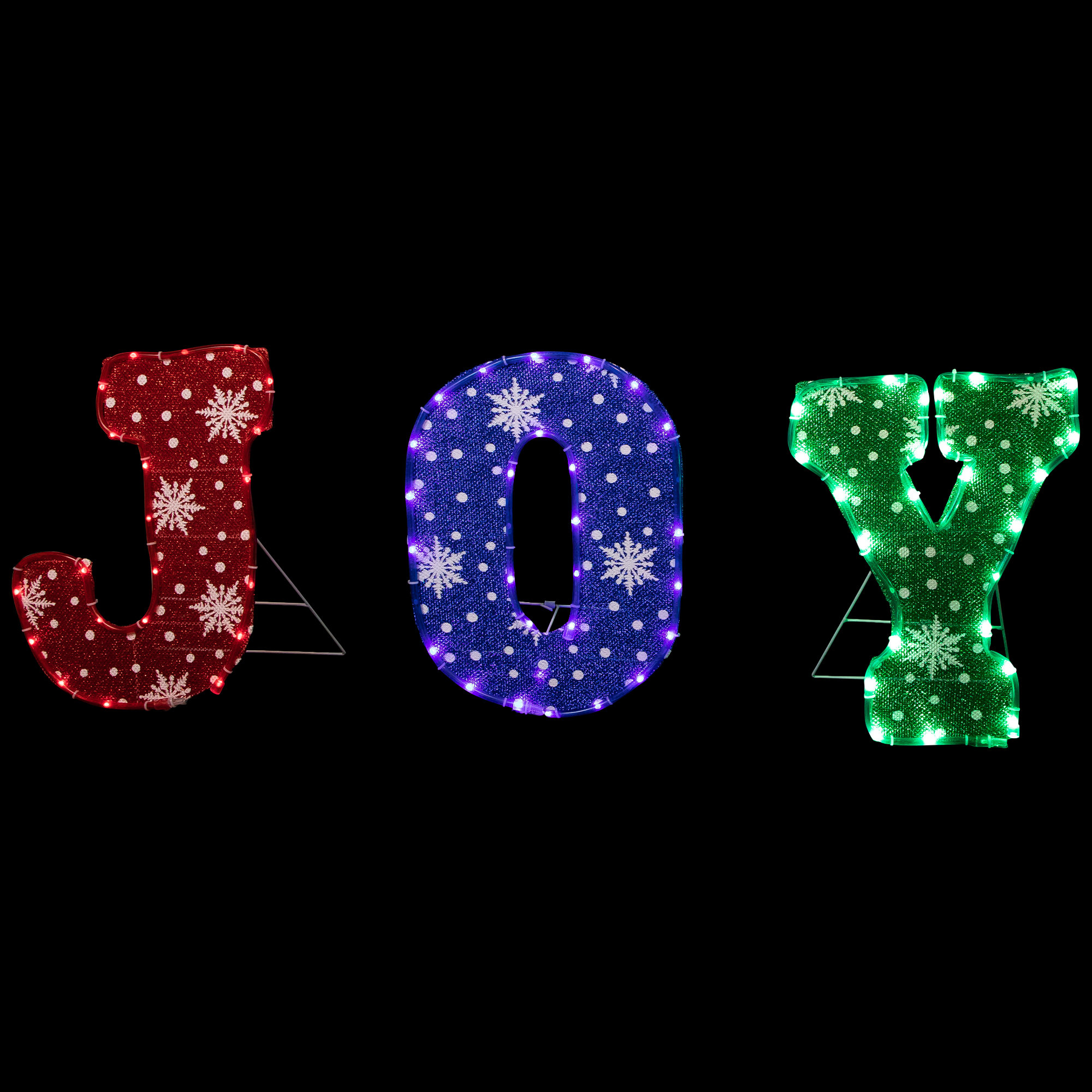 Northlight Seasonal 14" LED Lighted Traditional Colored 'Joy' Outdoor ...