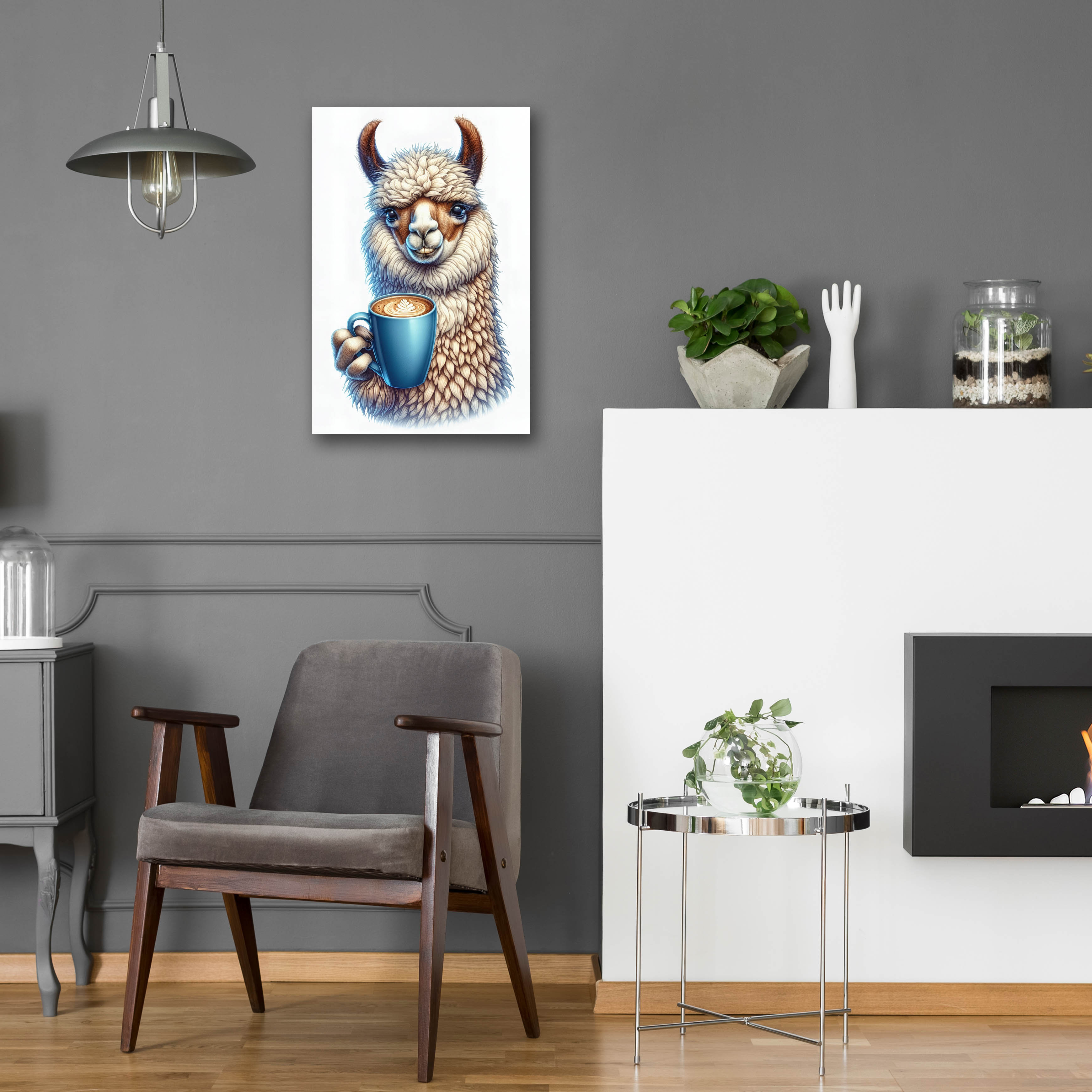 Trinx 'Llama Morning' by Rey Klimt Acrylic Glass Wall Art | Wayfair