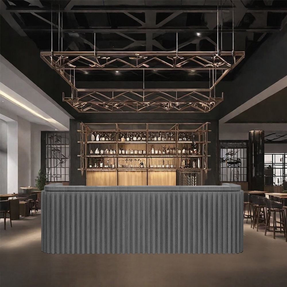 KPXU Bar Counter 70.87-Inch Rustic Front Desk and Bar Counter with ...