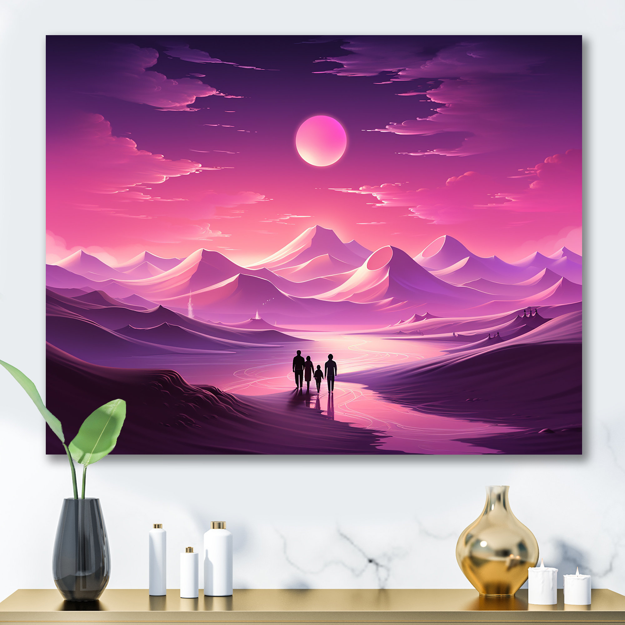 Foundry Select Purple Azure Space Desert II - Desert Wall Art | Wayfair