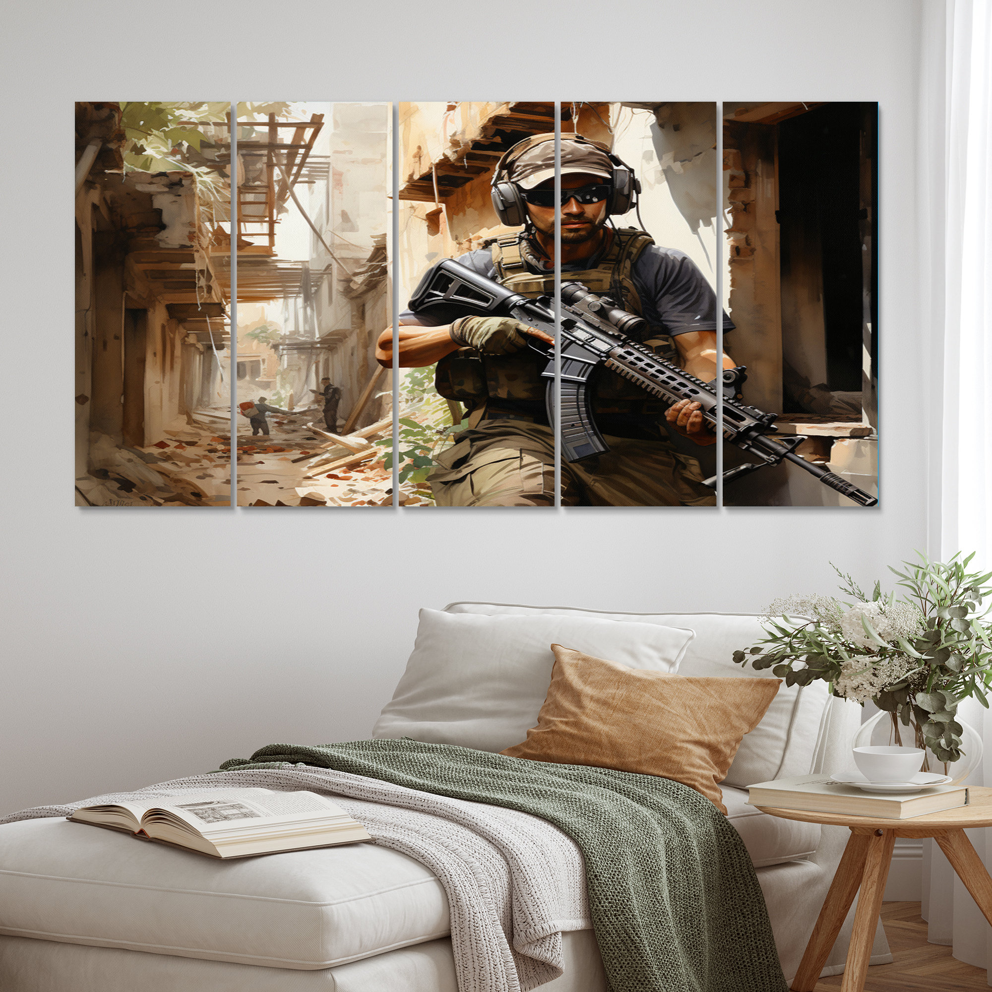 Design Art Us Military In Mission III - Army Wall Decor - 5 Equal ...