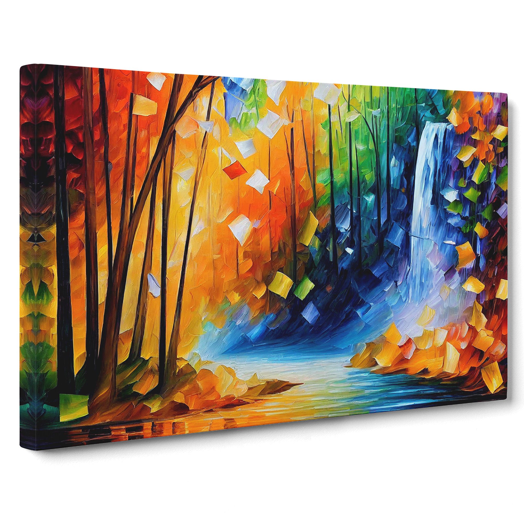 ClassicLiving Glimmering River Waterfall Vol.7 - Wrapped Canvas Graphic ...
