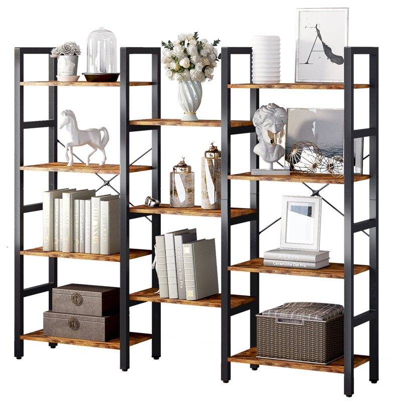 17 Stories Ganell 50.8''H,Triple Wide 4-tier Corner Bookshelf | Wayfair