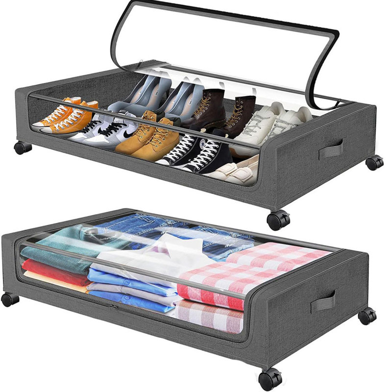 Rebrilliant Under Bed Shoe Storage Organizer Storage Box for Clothes ...