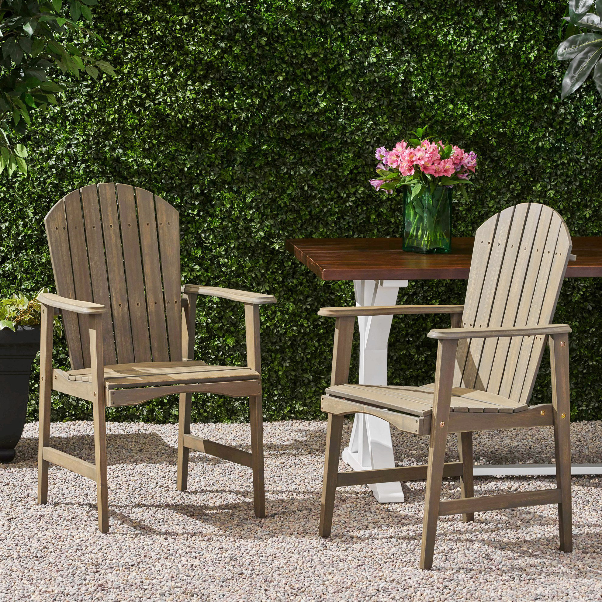 Lark Manor™ Outdoor Weather Resistant Acacia Wood Adirondack Dining ...