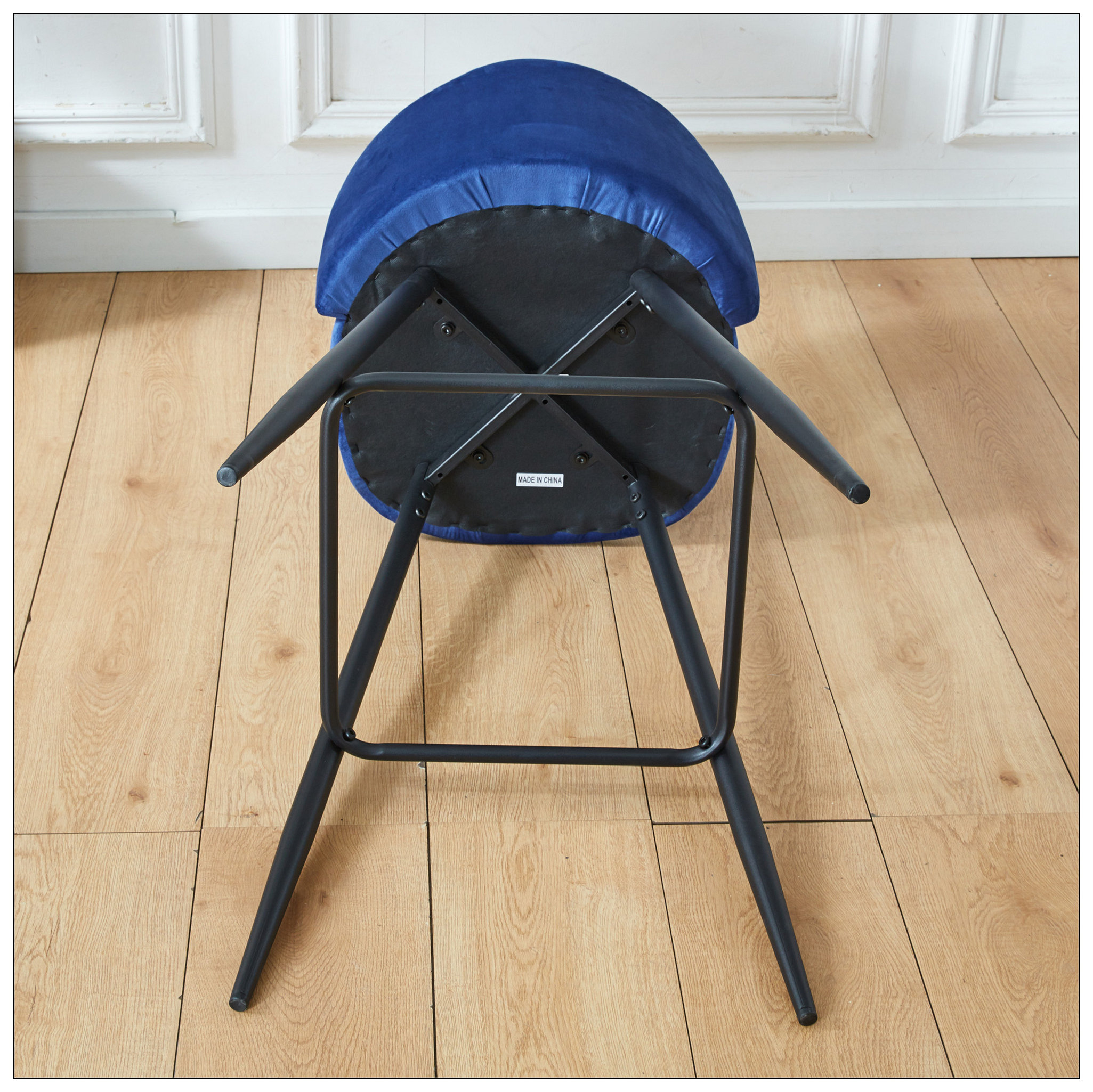 Everly Quinn Bar Stools Set Of 2, 30 Inches Velvet Barstool Modern ...