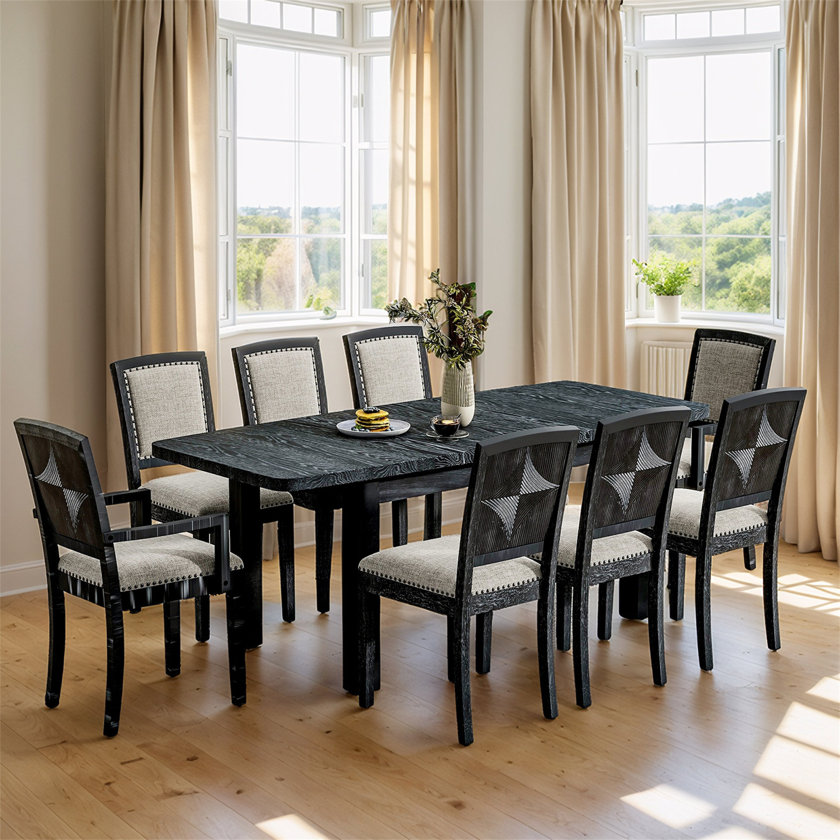 Wildon Home® 7-Piece Extendable Dining Table Set With 6 Upholstered ...