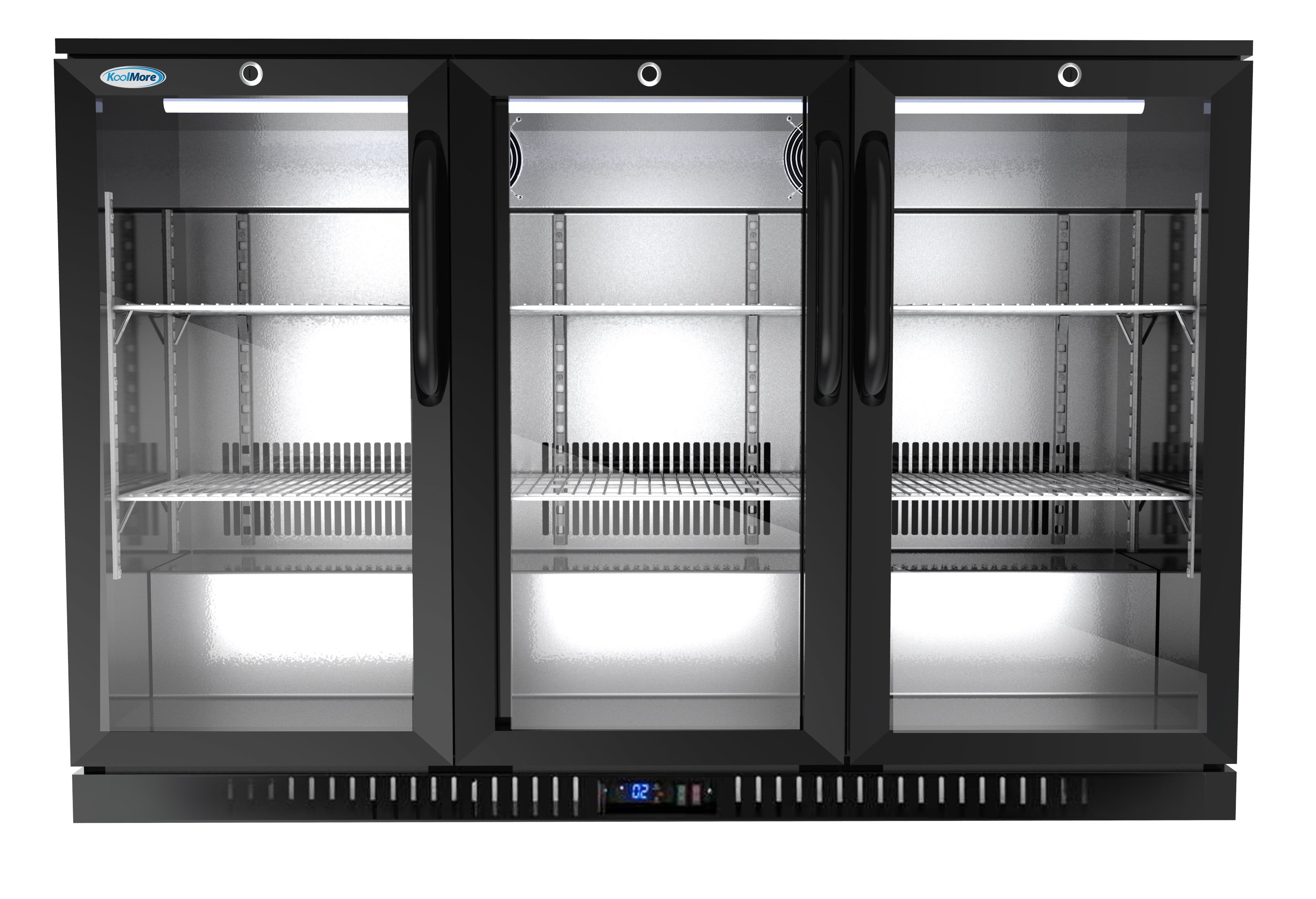 KoolMore 53 in. Three-Door Back Bar Refrigerator - 11 Cu Ft. BC-3DSW-BK ...