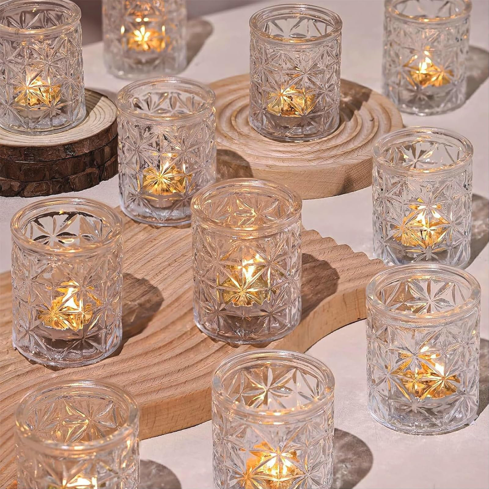 House of Hampton® 36Pcs Clear Votive Candle Holders Bulk For Wedding ...