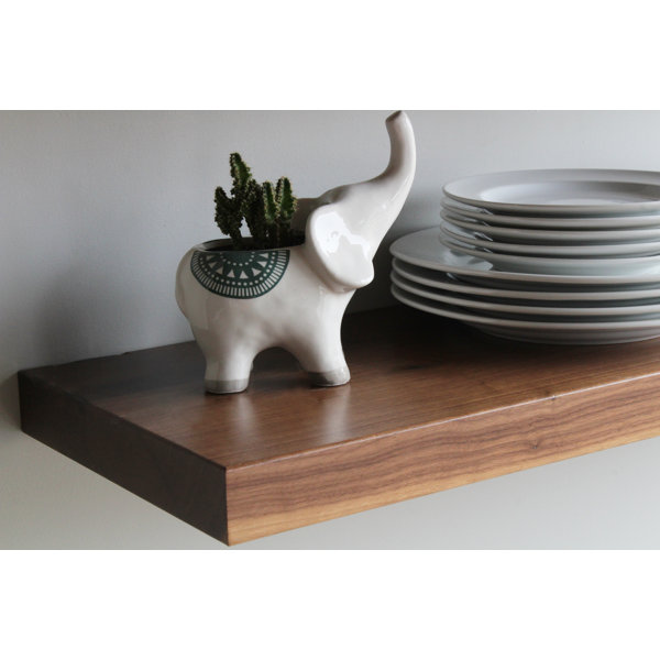 Urban Legacy 2 Piece Walnut Solid Wood Floating Shelf | Wayfair