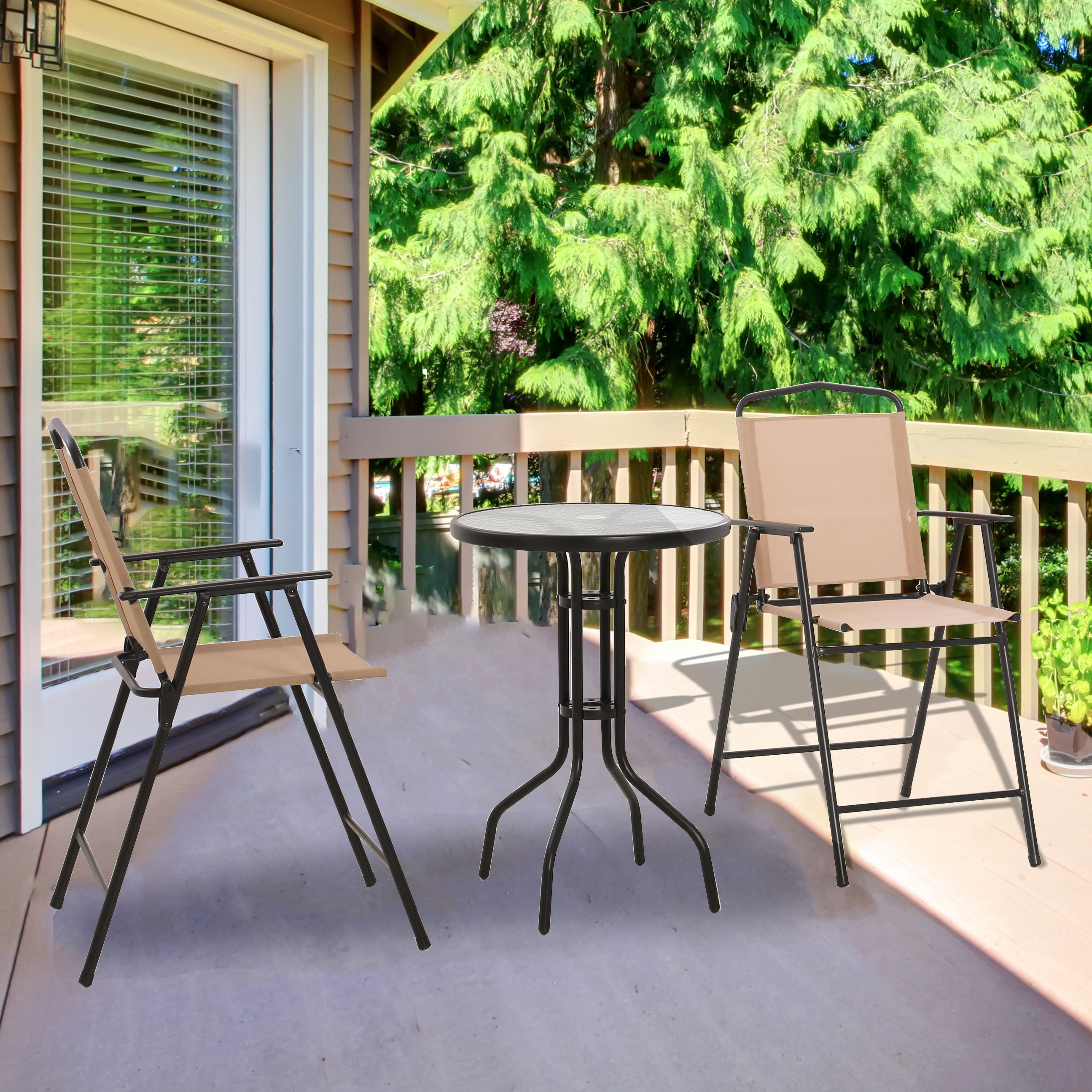 Red Barrel Studio® Brann-Natta Powder Coated Steel Outdoor Stool ...