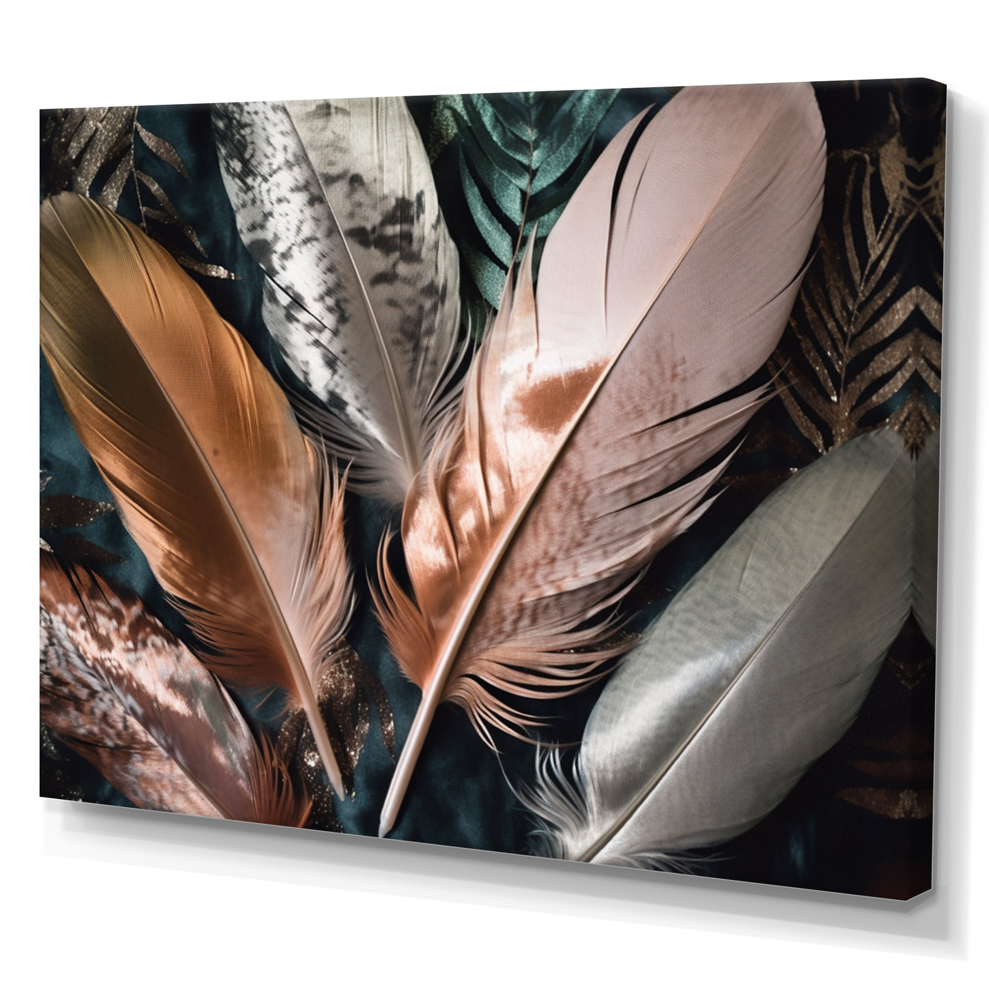 Dakota Fields Pink Feather Boho Majesty II - Glam Feather Canvas Art ...