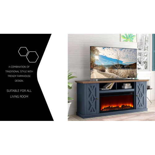 Three Posts™ Knighten TV Stand For TVs Up To 78" With Fireplace ...