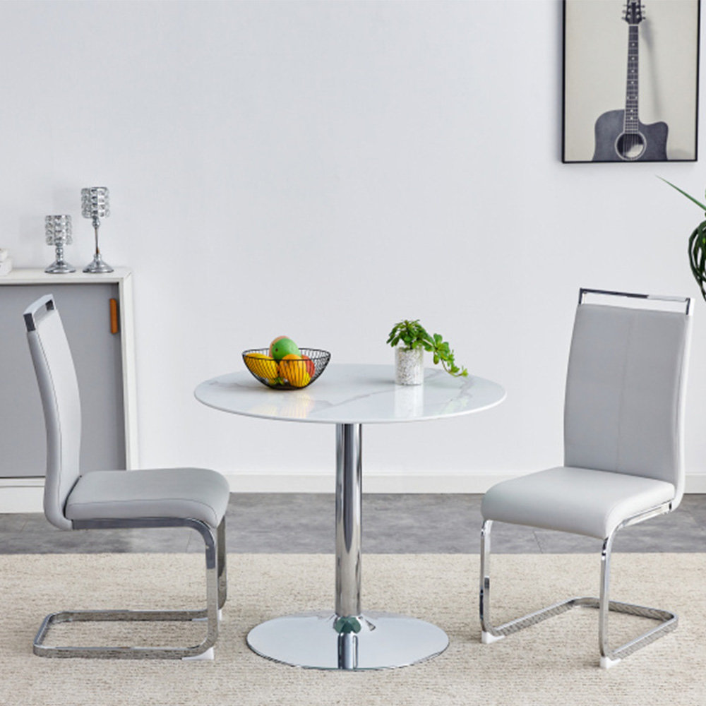 Wrought Studio™ 3-Piece Round Glass Dining Table Sets | Wayfair