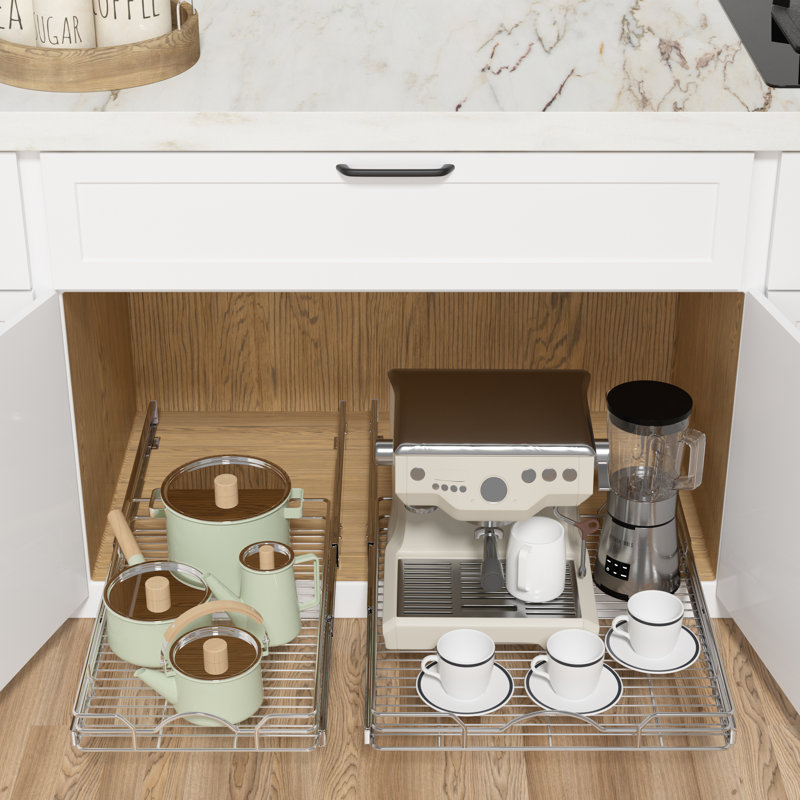 Rebrilliant Miachel Wire Pull Out Cabinet Drawer Basket & Reviews | Wayfair