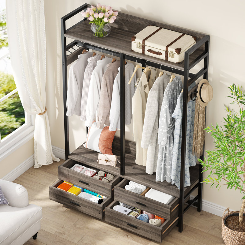 17 Stories 47.24'' Manufactured Wood Clothing Rack & Reviews | Wayfair
