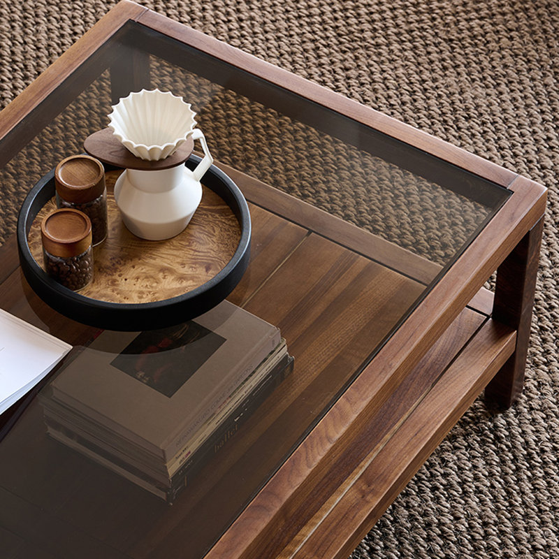 LIZIYE Modern minimalist glass coffee table | Wayfair