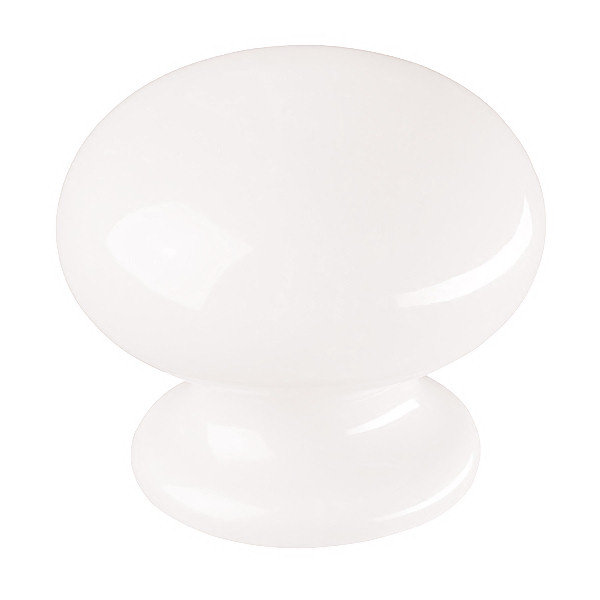 D. Lawless Hardware (5 Pack) 1-1/4 inch Flared Bottom Knob White | Wayfair