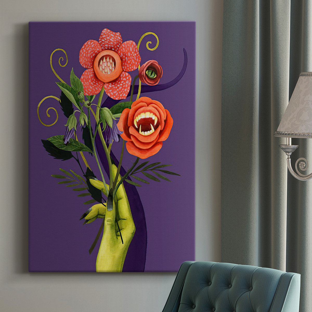 Trinx Monstrous Plants II Premium Gallery Wrapped Canvas - Ready To ...