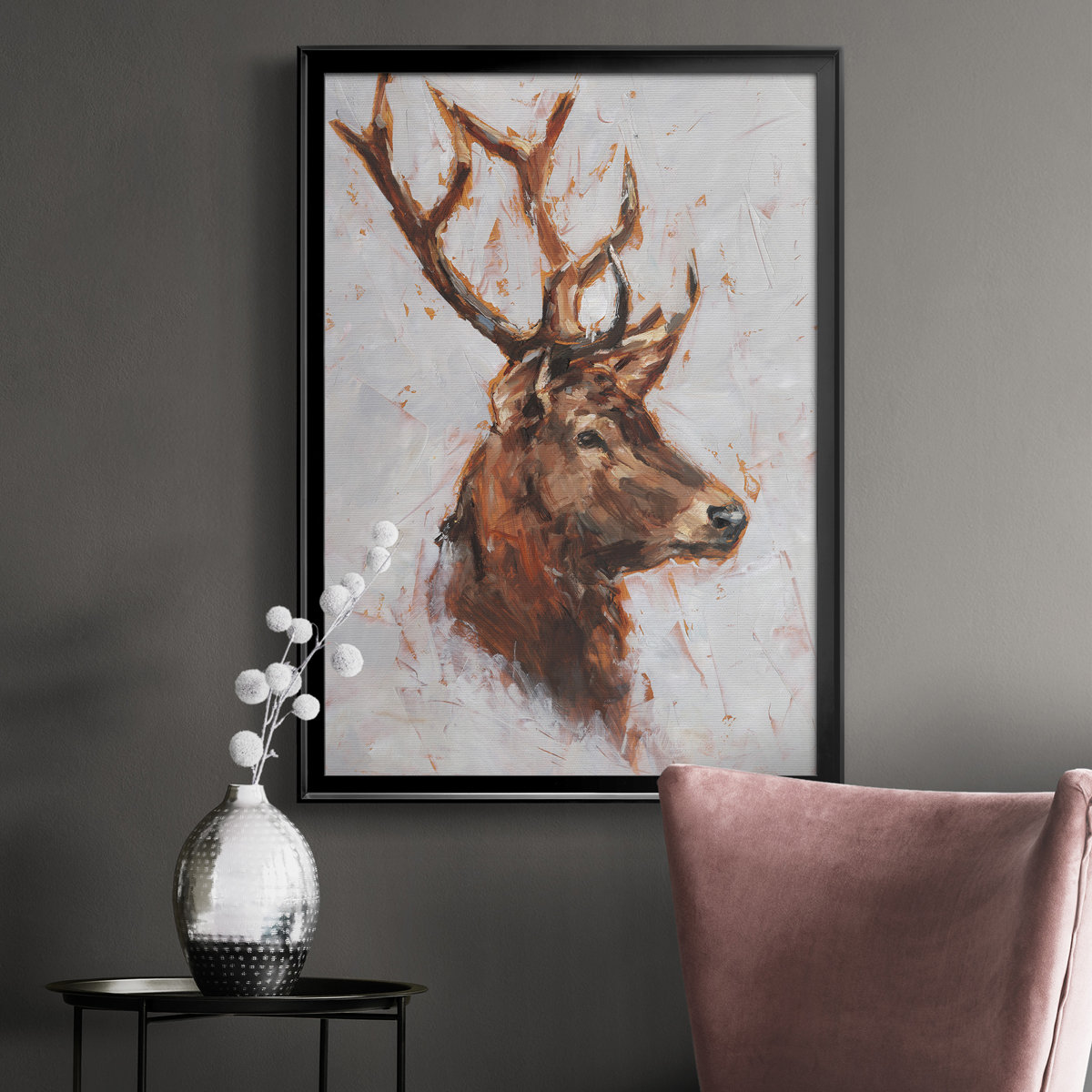 Loon Peak Stag Study II Premium Framed Canvas - Ready To Hang - Wayfair ...