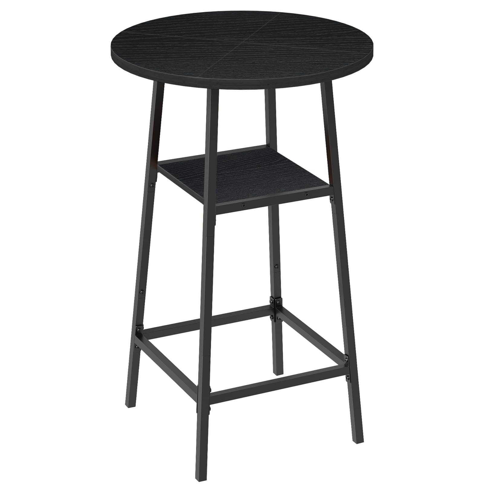 17 Stories Round Bar Table, 37.4" High Pub Table, 2-Tier Counter Height ...