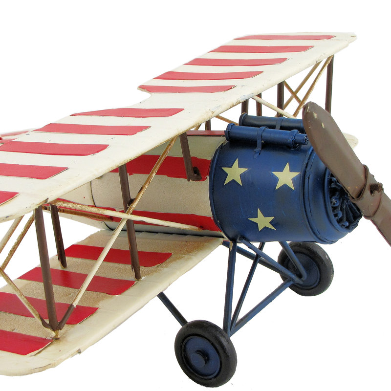 Williston Forge Tiara US Stars and Stripes Metal Model Airplane Décor ...