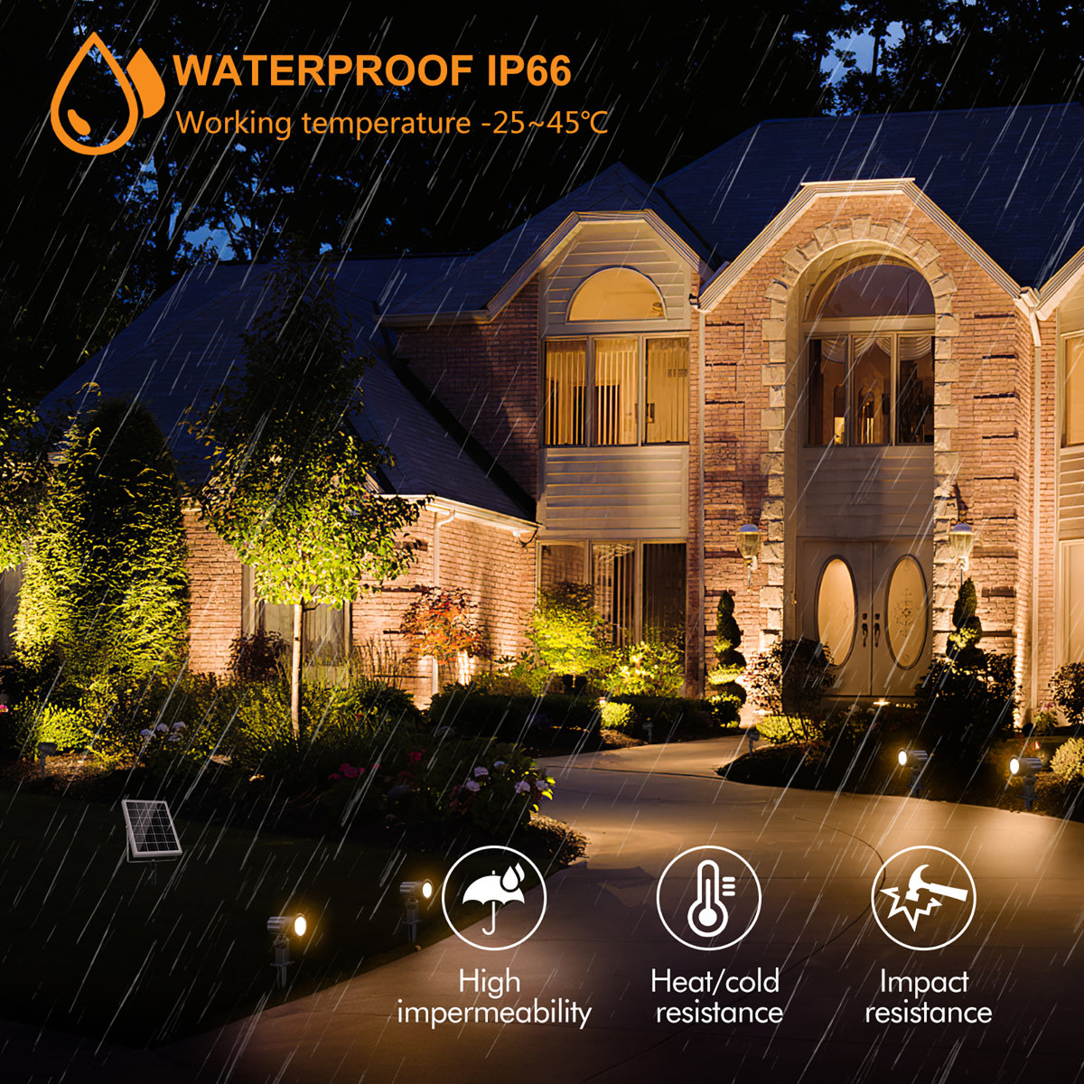 HOME LIGHTING GALLERY INC. Black Low Voltage Solar Powered Integrated ...