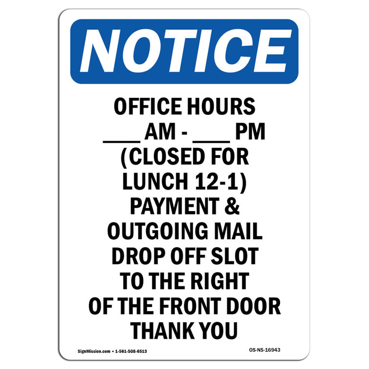 SignMission Office Hours Sign | Wayfair