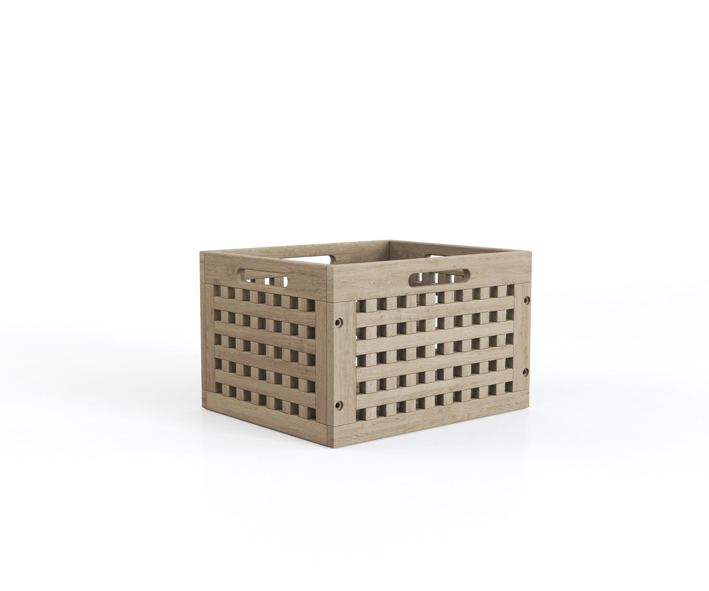 Aqua Teak Grate Solid Wood Storage Bin - Wayfair Canada