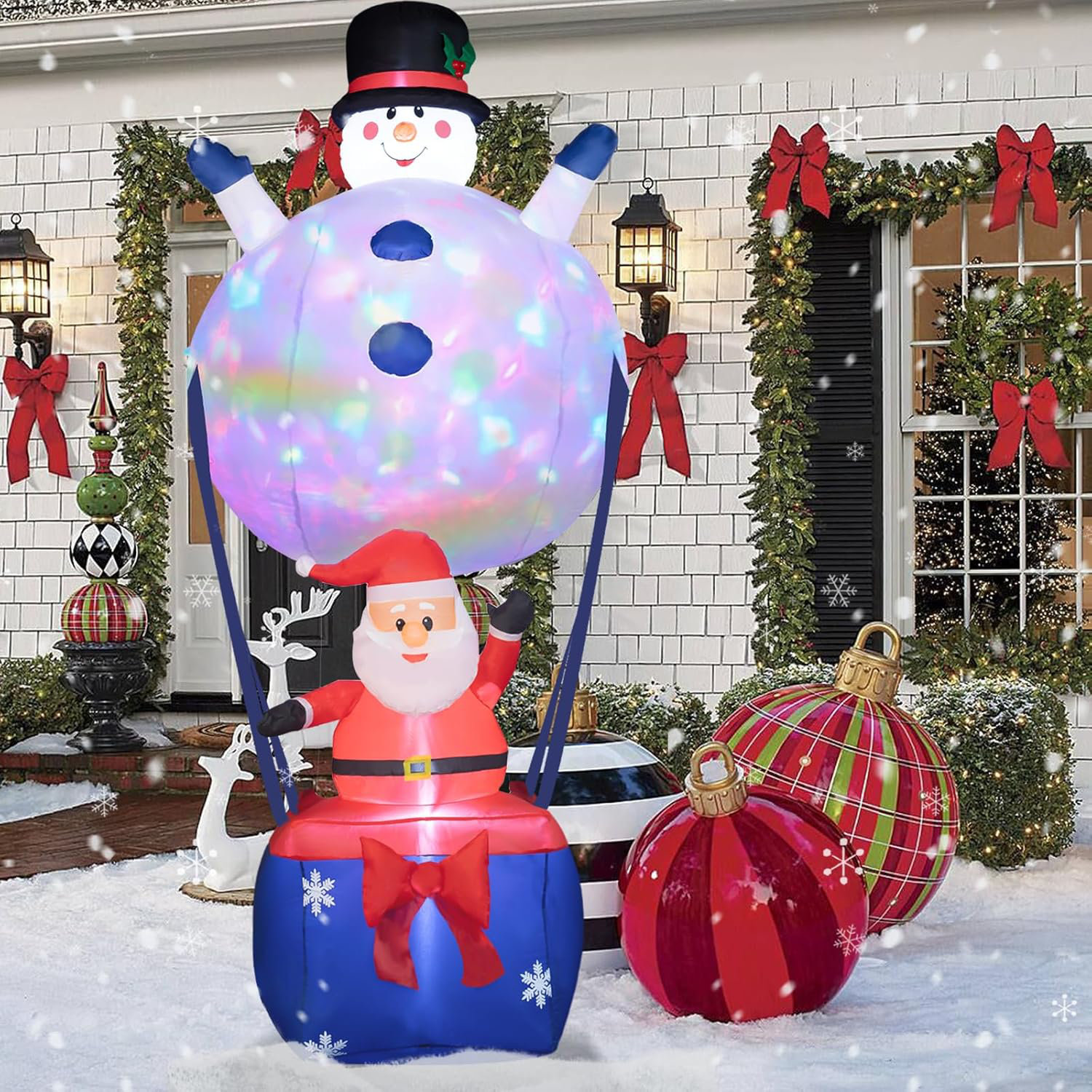 The Holiday Aisle® 8Ft Christmas Inflatable Decoration - Snowman Hot ...