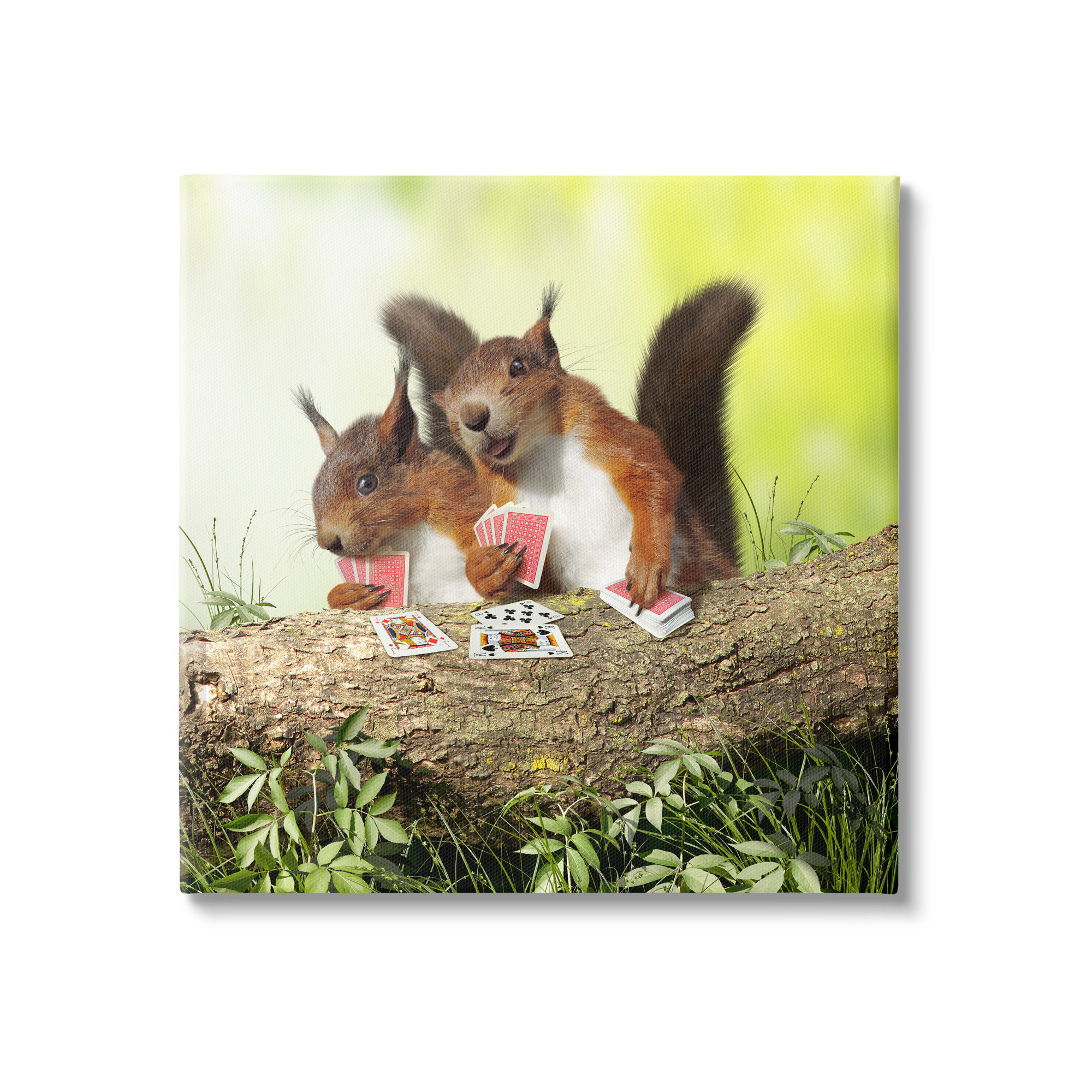 Stupell Industries Silly Squirrels Playing Card Games Tree Branch ...