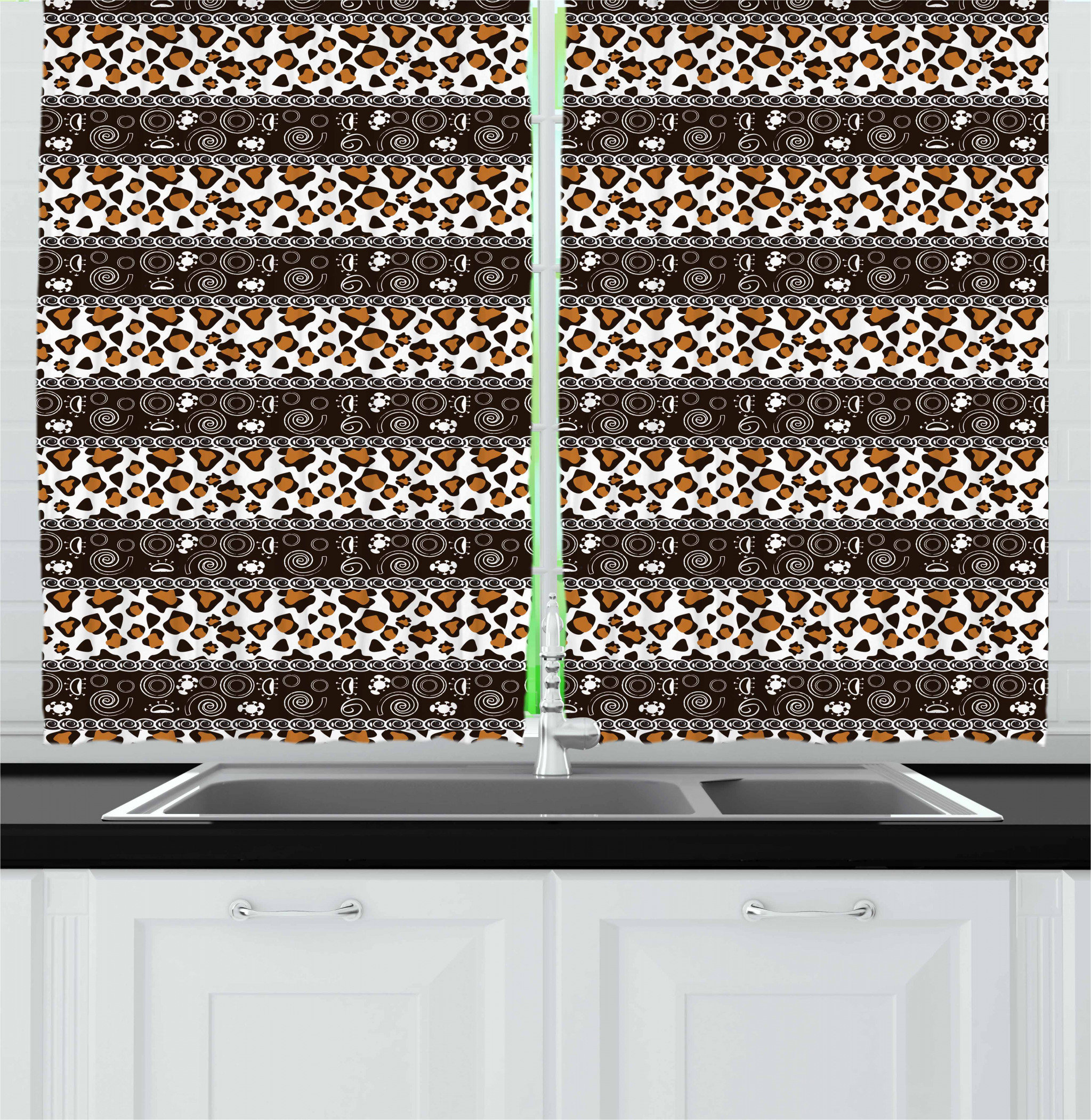 East Urban Home African Kitchen Curtain | Wayfair
