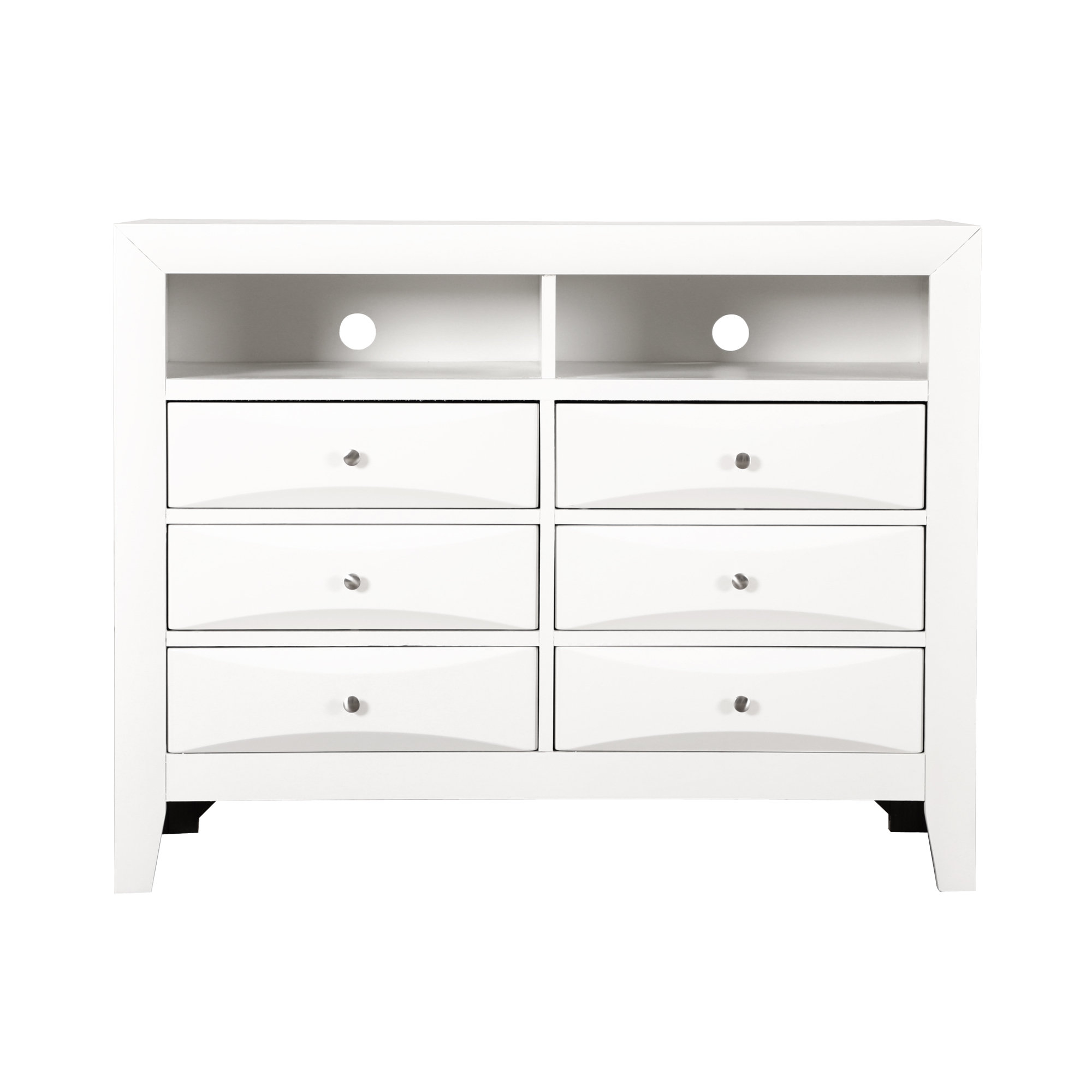 Red Barrel Studio Modern Storage Particle Board White Media Chest For ...