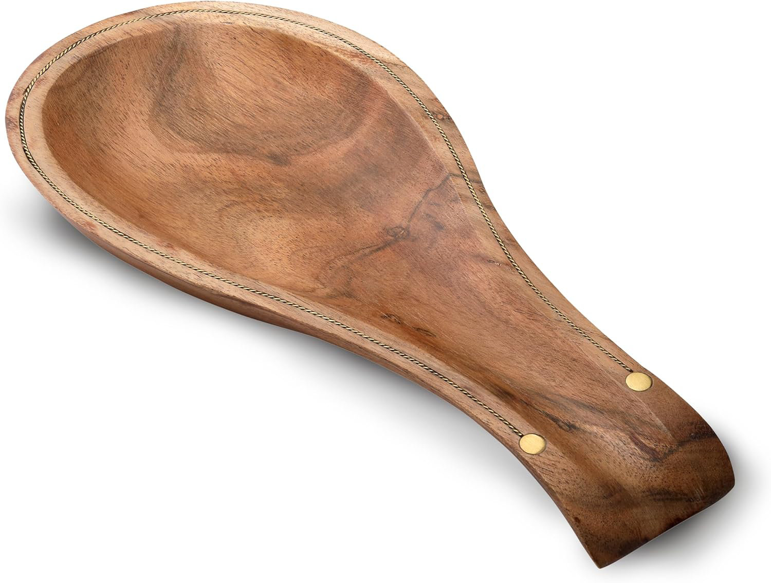 One Allium Way® Elegant Acacia Wood Spoon Rest, Heat-Resistant Wooden ...