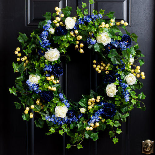 Canora Grey Larkspur Flower Ranunculus Berry Spring Everyday Silk ...