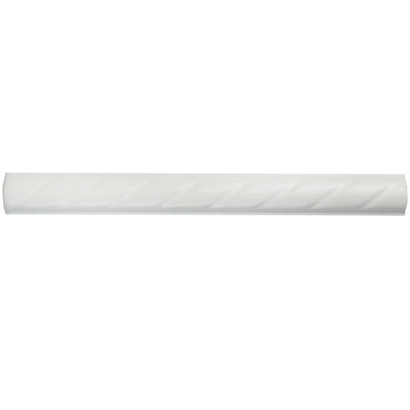Merola Tile White Rope 1"x9-3/4" Ceramic Pencil Liner Wall Tile Trim ...