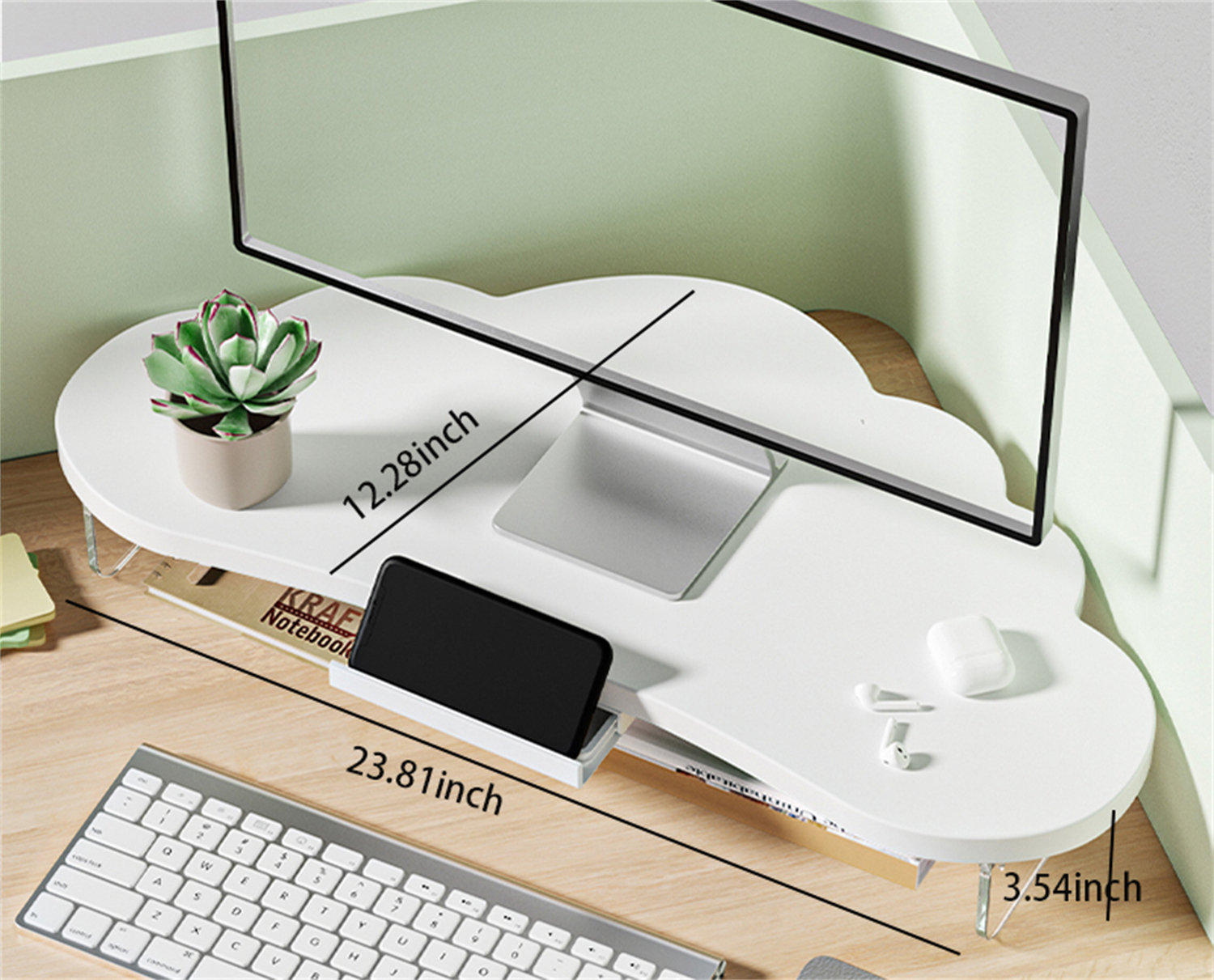 Orren Ellis Corner Desktop Computer Monitor Riser With Drawer - Wayfair ...