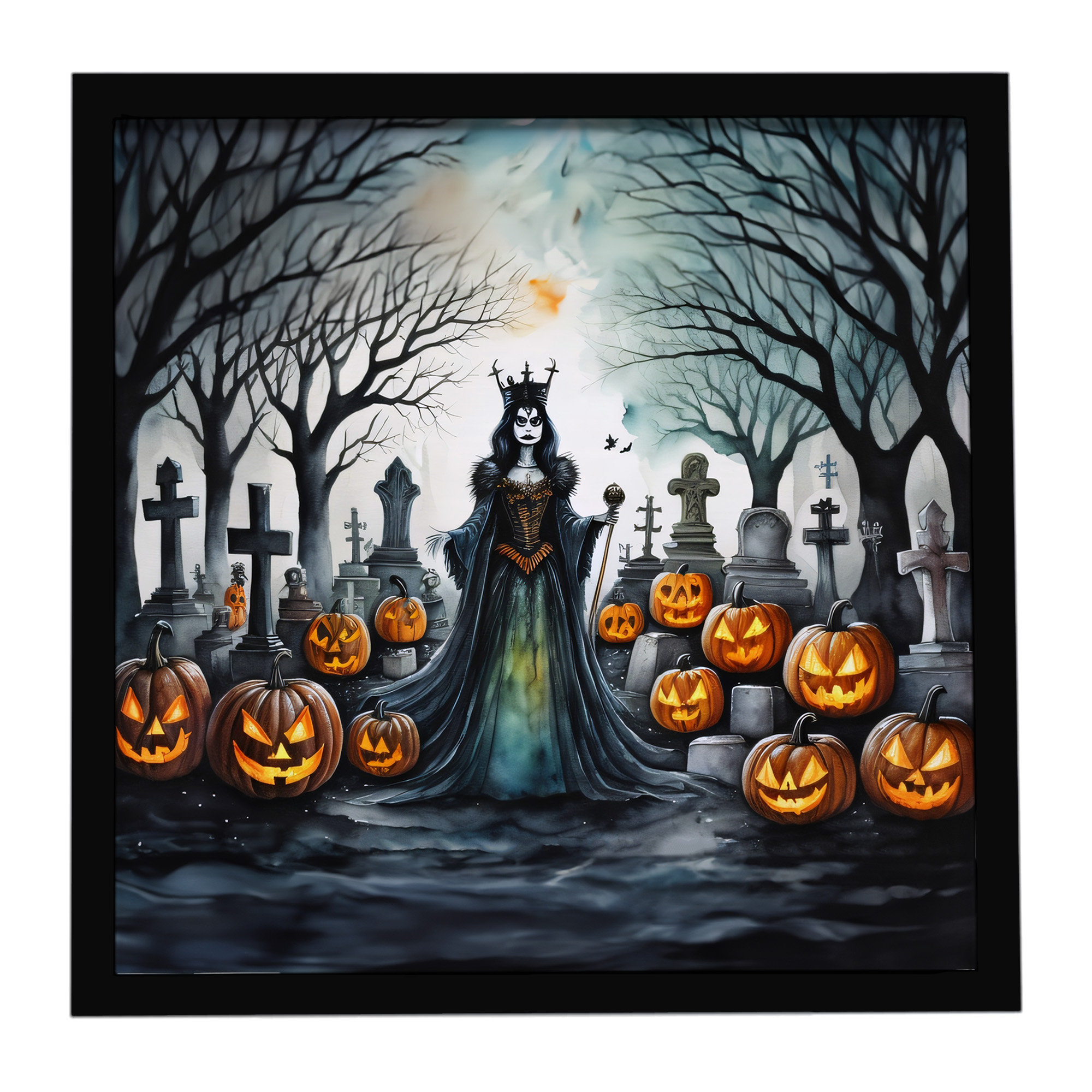 Caroline's Treasures Evil Queen Spooky Halloween Framed Metal Print ...