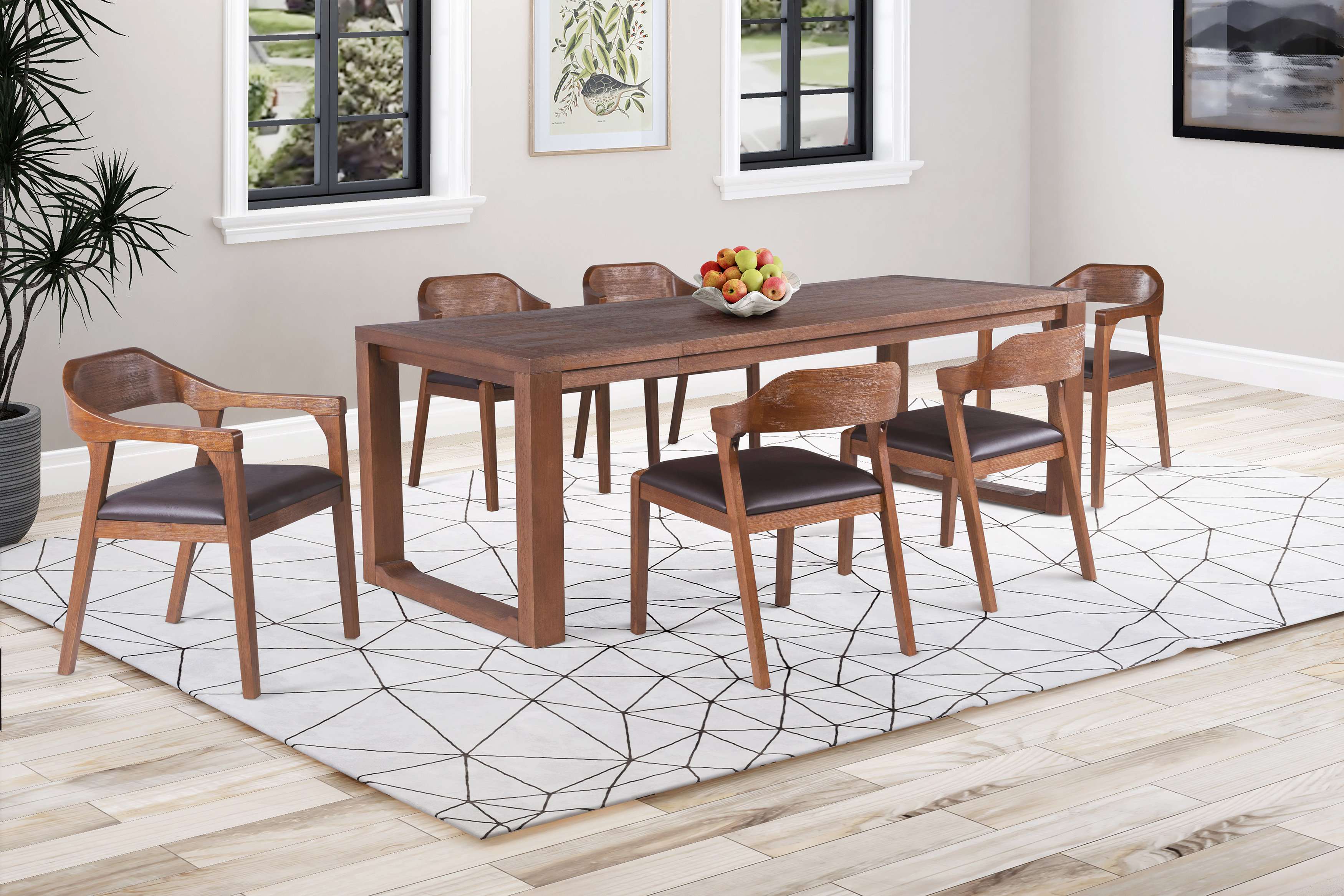 Wade Logan® Aybri 7 - Piece Extendable Solid Wood Trestle Dining Set ...