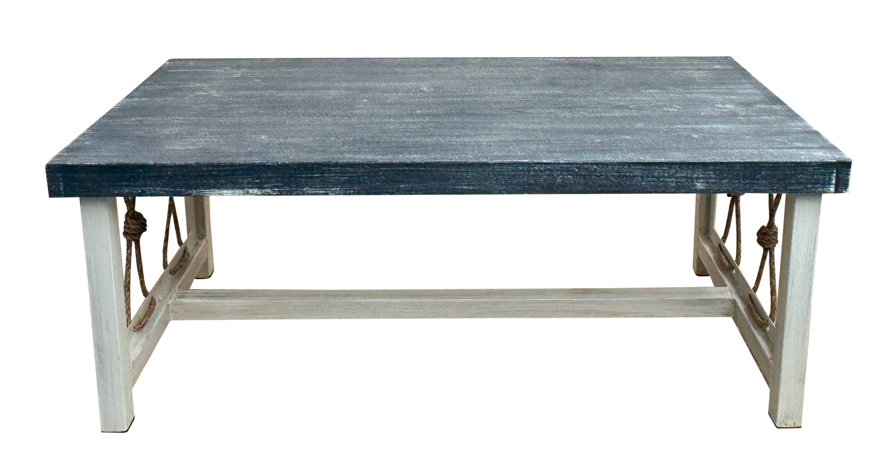 Longshore Tides COTTAGE/STAIN IRON RECTANGLE COFFEE TABL WITH KNOTTED ...