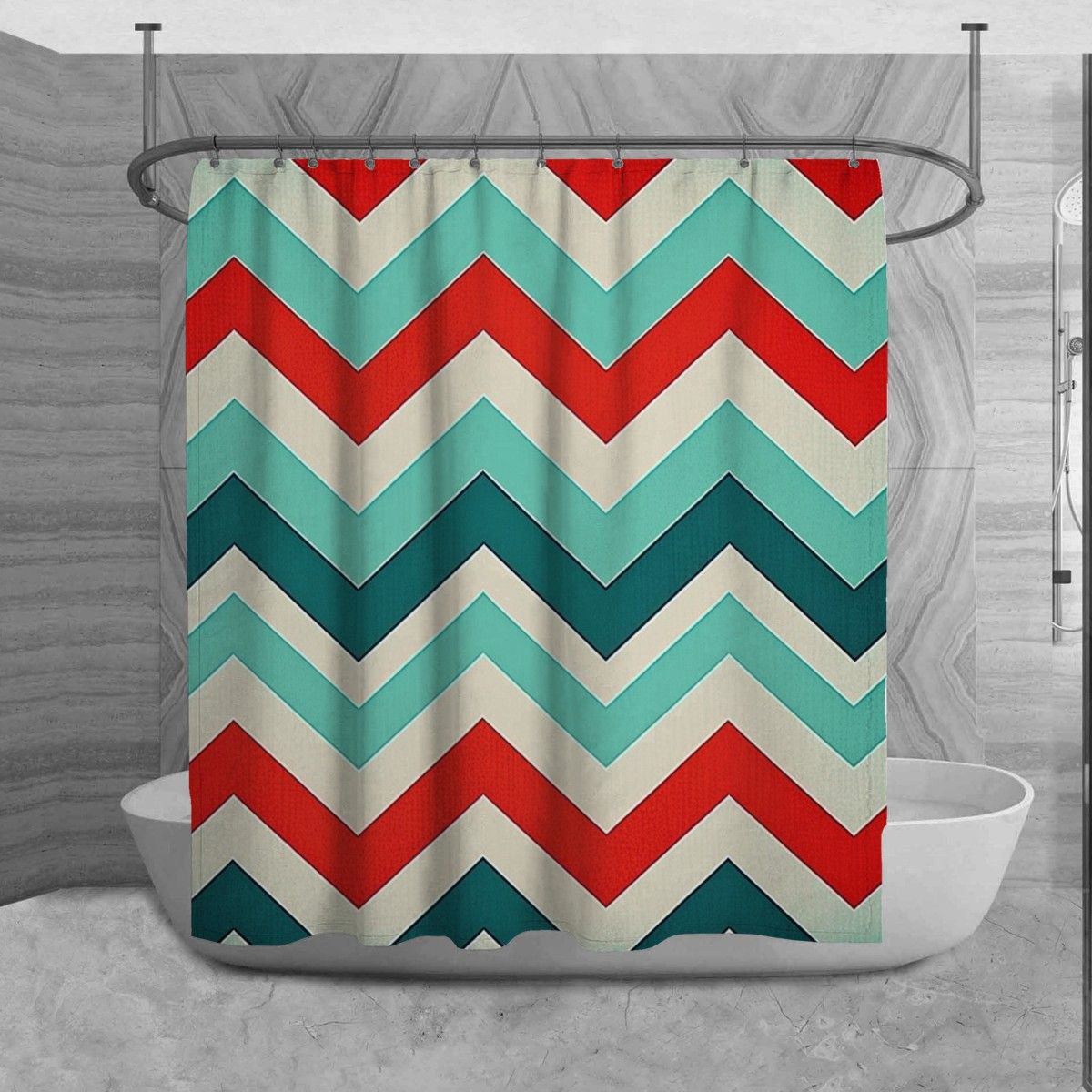 East Urban Home Cardere Chevron Shower Curtain Wayfair