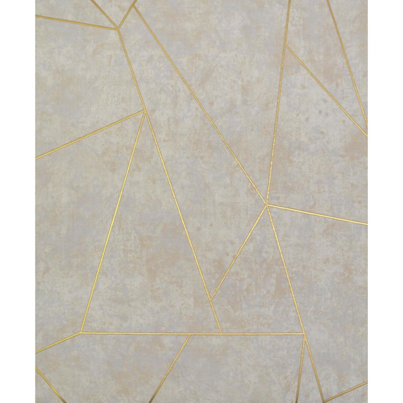 York Wallcoverings Antonina Vella Modern Metals Geometric Metallic ...