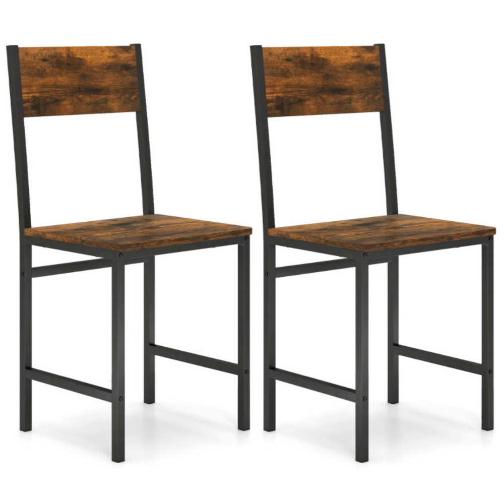 Winston Porter Industrial Kitchen Side Chairs Set of 2 with Metal Legs ...