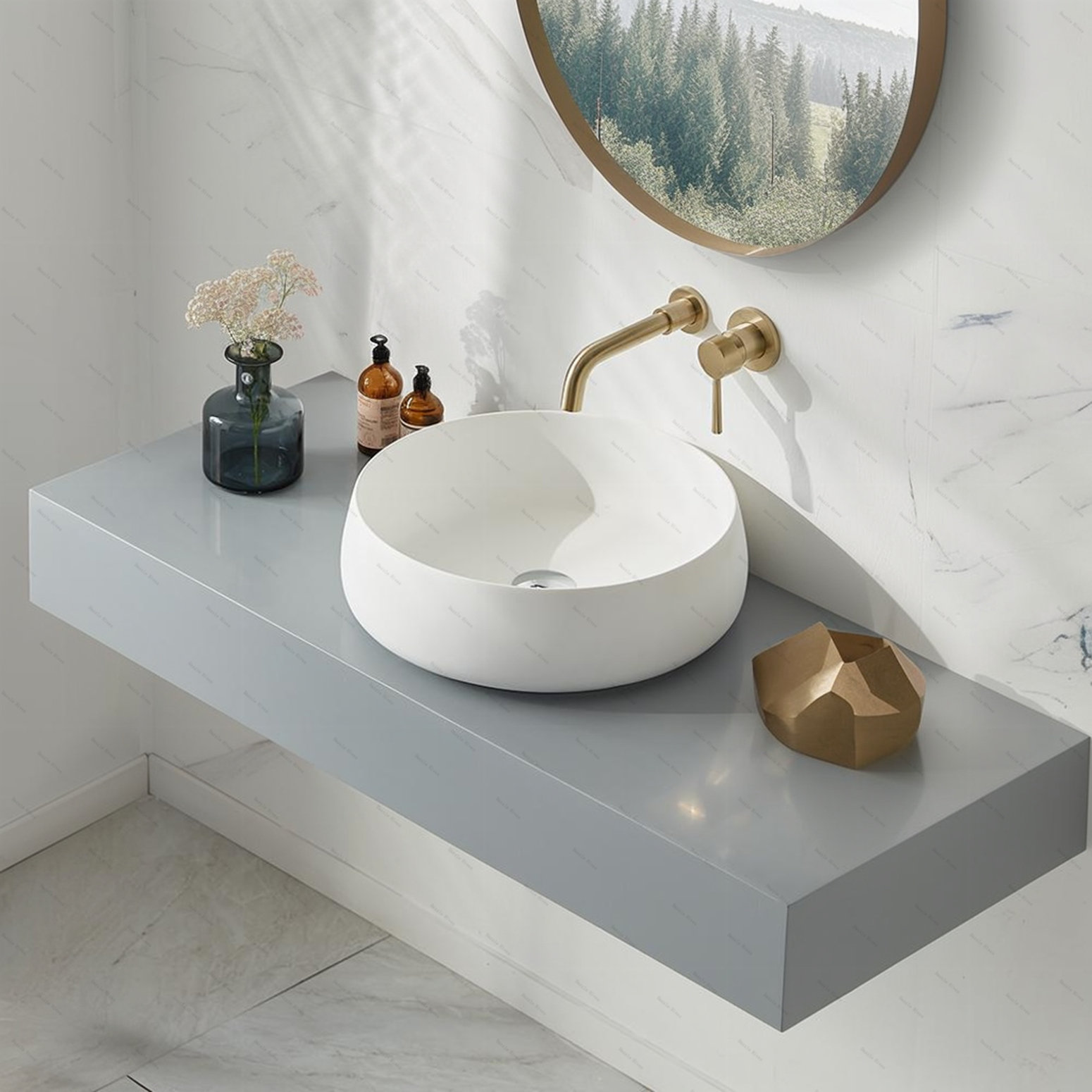 Dazzle Hives Vessel Sink Stone Resin Bathroom Sink Modern Art Sink ...