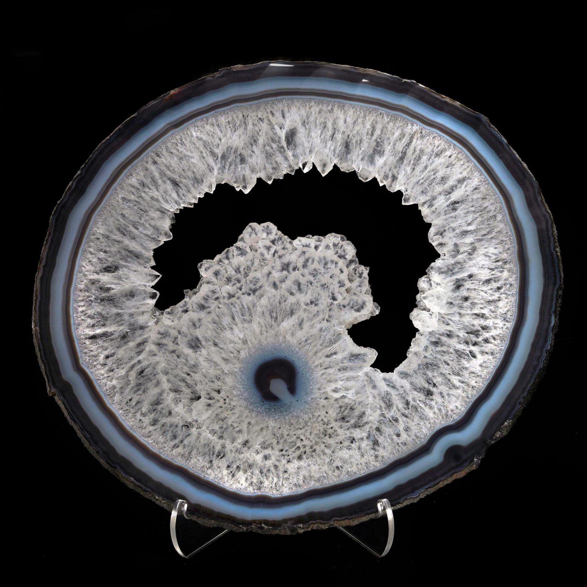 Dakota Fields Polished Agate Geode Slice with Quartz Center – 2.97 lb ...