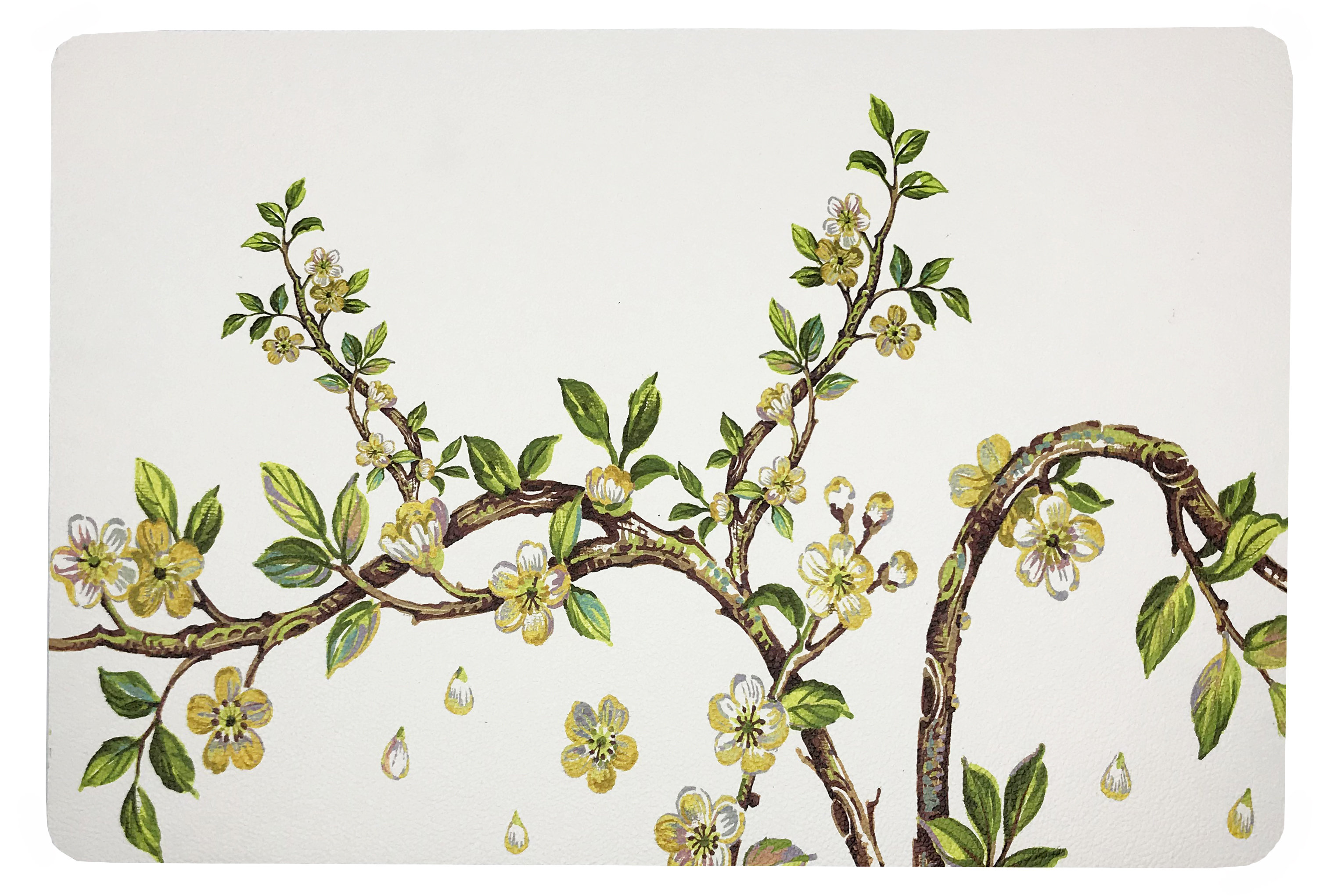 Nicolette Mayer Cherry Blossom Vegan Leather Rectangle Pebble Placemat ...