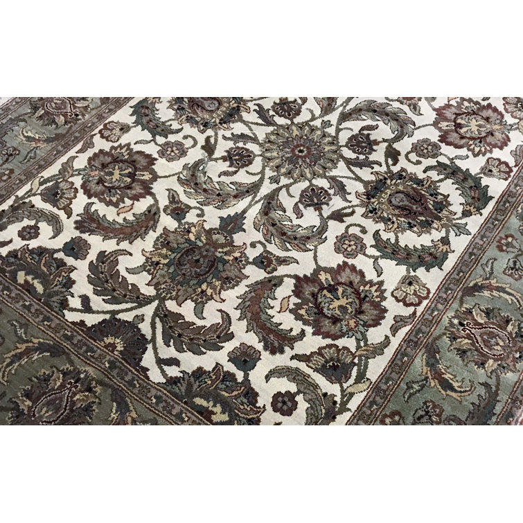 Bokara Rug Co., Inc. Hand-Knotted High-Quality Ivory and Light Green ...