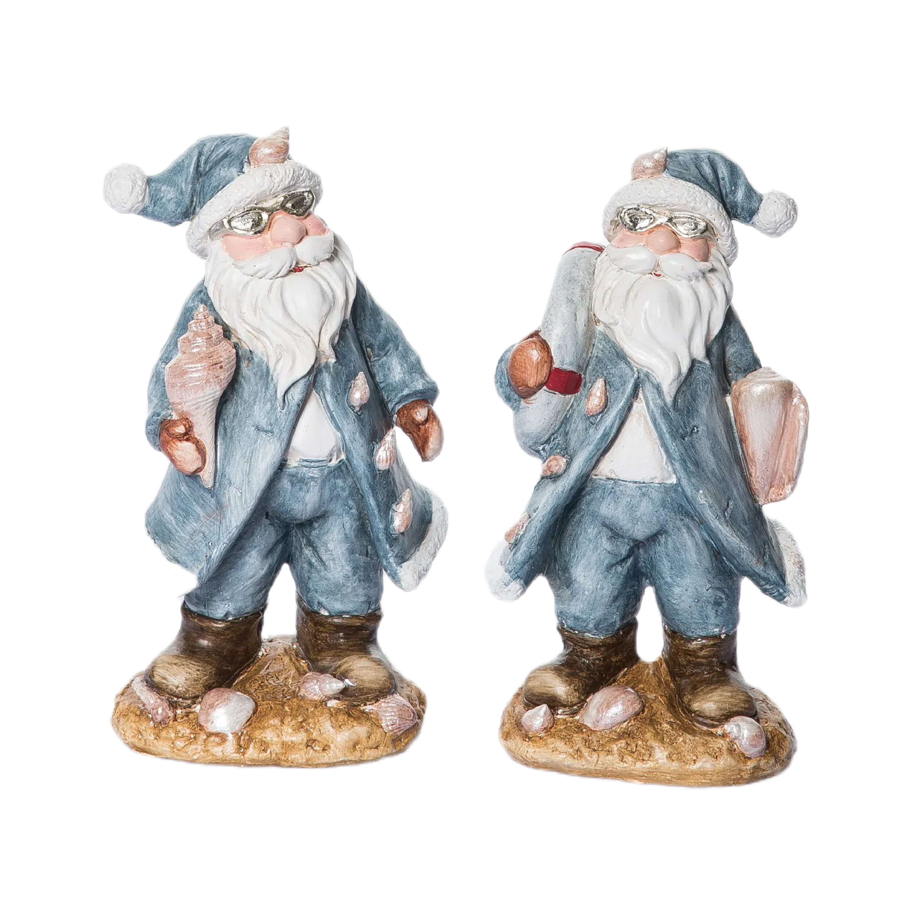 The Holiday Aisle® Christmas Resin Cool Beach Santa Figurine Set of 2 ...