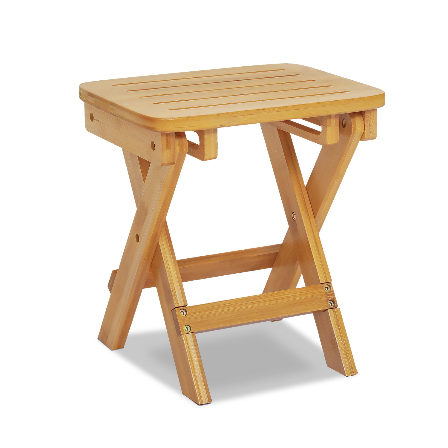 Loon Peak® Alay Bamboo Folding Stool, Portable Collapsible Footstool ...
