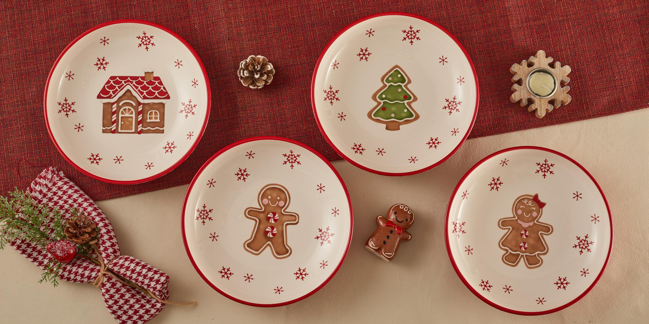 The Holiday Aisle® Traditional Christmas Gingerbread Man Ceramic ...